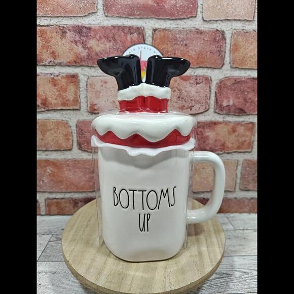 Rae Dunn | Holiday | Rae Dunn Santa Bottoms Up Mug With Boots Sticking ...